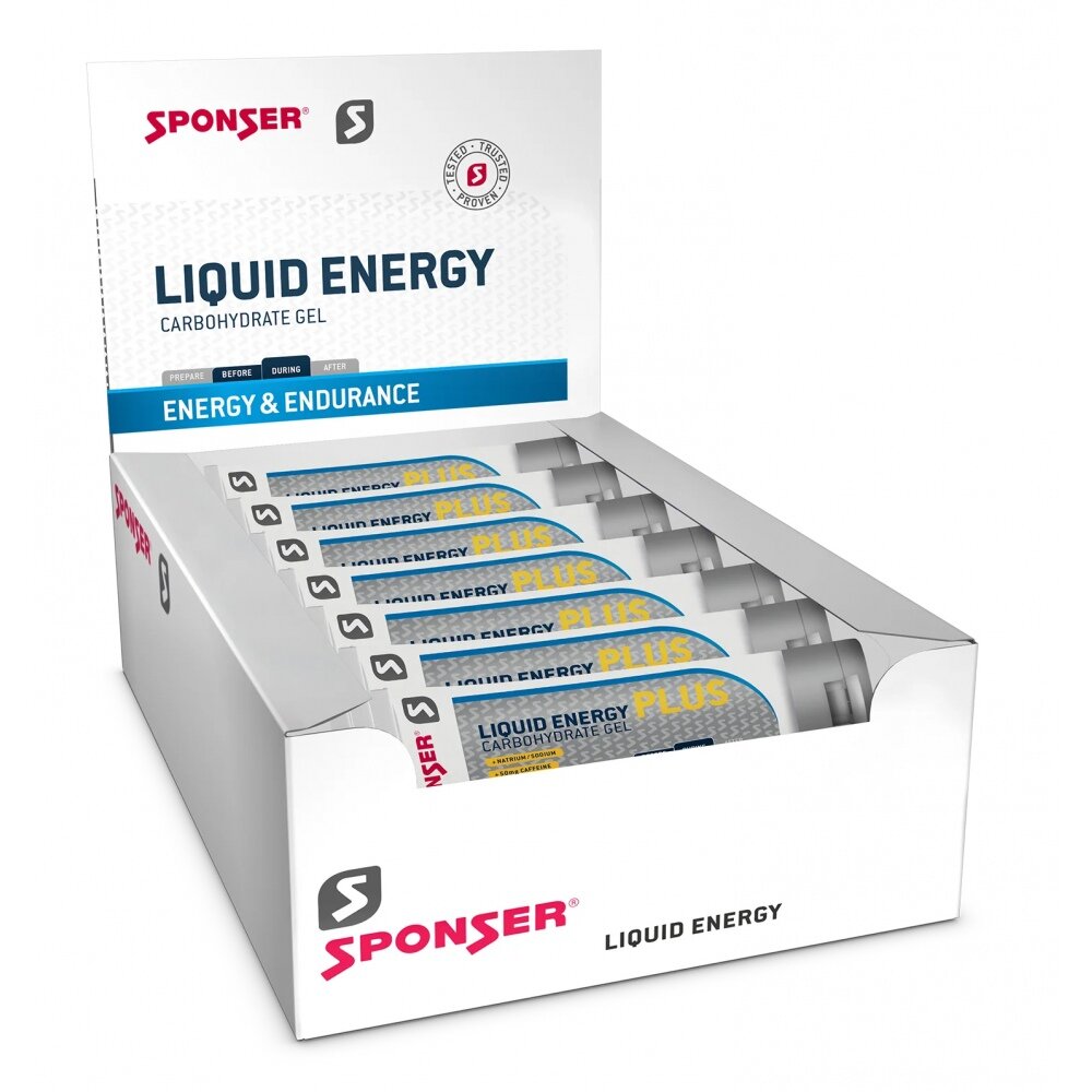 Sponser Liquid Energy Plus, тюбик 70 г * 18 шт, Вкус Neutral-Caffeine / Нейтральный-Кофеин