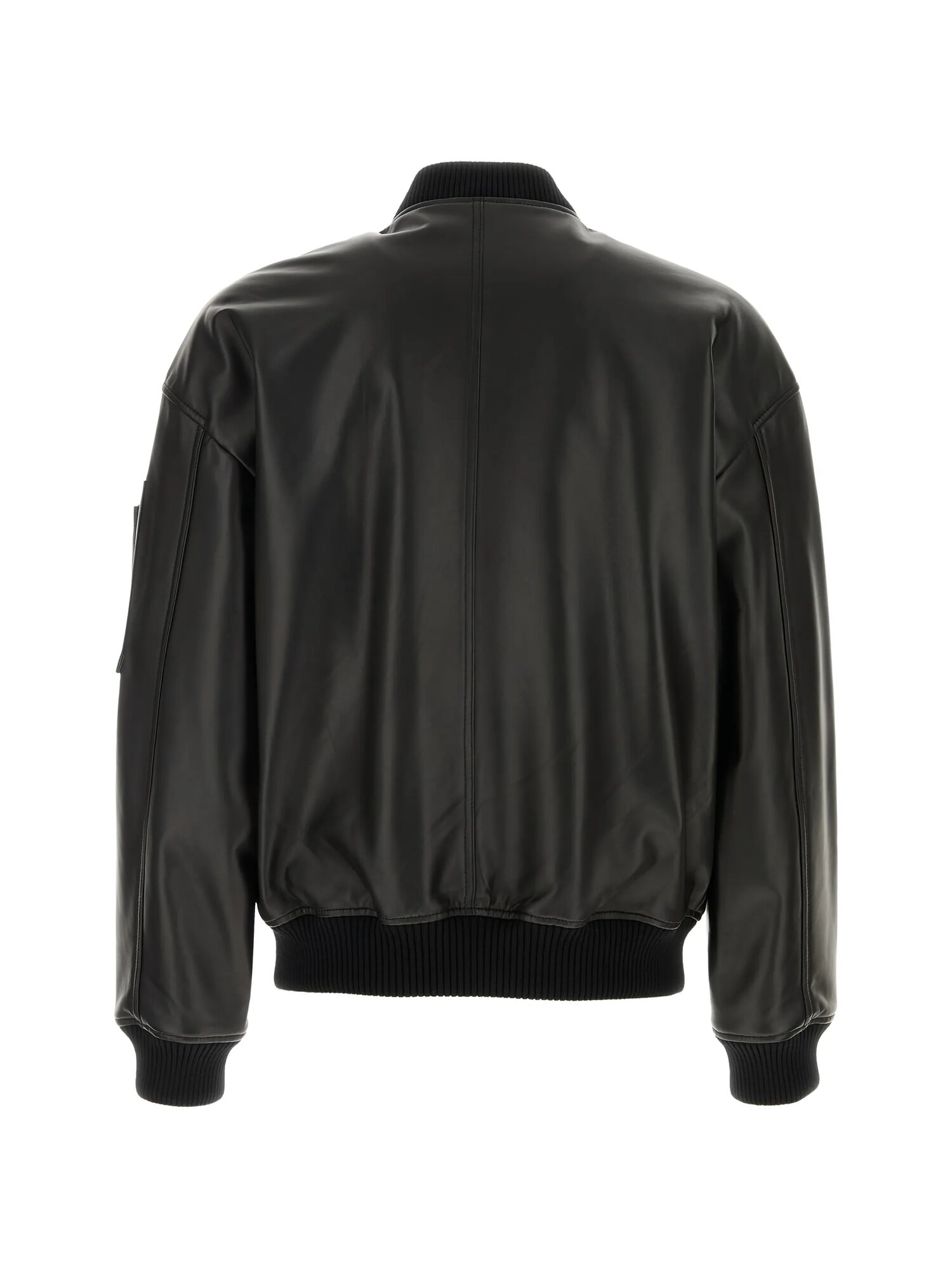 Куртка DSQUARED2 Ribbed-trm leather jacket, размер 52, black/black — фото 1