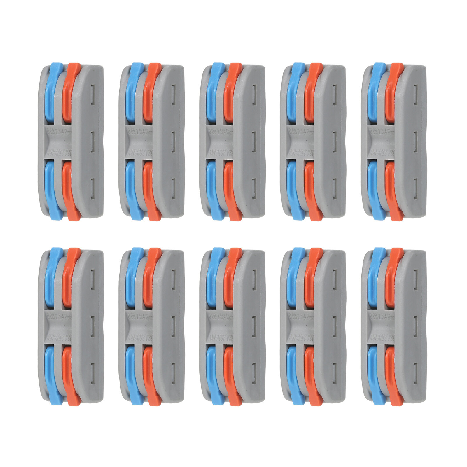 10pcs Коннекторы для проводов Компактные сплайс-коннекторы Набор соединителей для кабелей Коннекторы с рычажным замком Универсальные соединители для проводки Контакты для проводов с быстрым втыканием, Оранжевый(2 в 2 выхо) / Многоцветный(2 в 2 выход) /