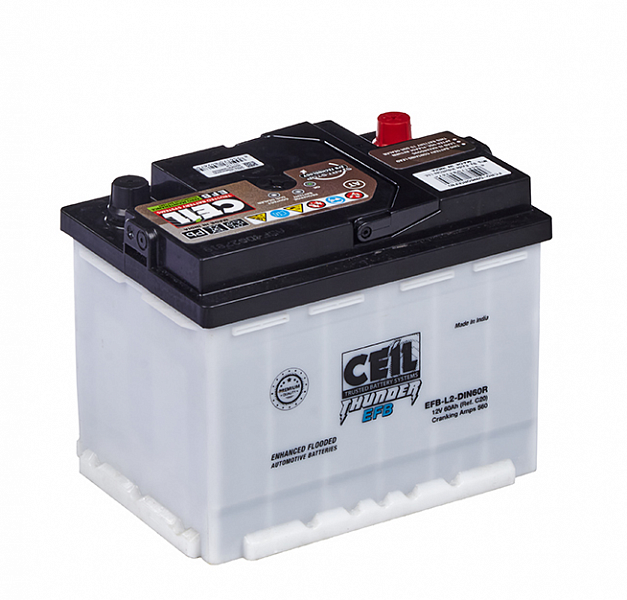Аккумулятор автомобильный CEIL EFB 60Ah 560A (243x175x190) L2 ПП 242x175x190