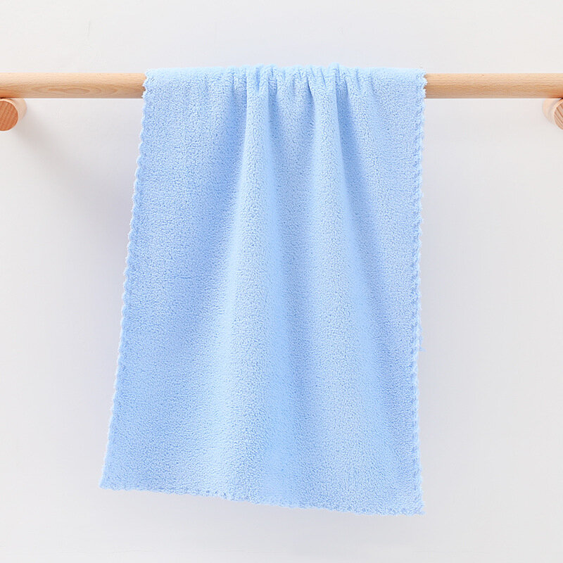Высокое плотное коралловое бархатное полотенце мягкое впитающее полотенце для взрослых Синий_35*75,78g густой