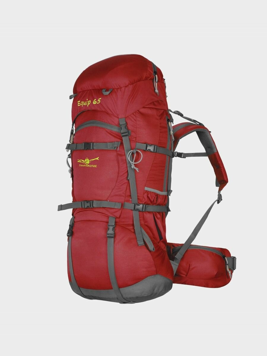Рюкзак туристический EQUIP 65 без подвала красный Снаряжение