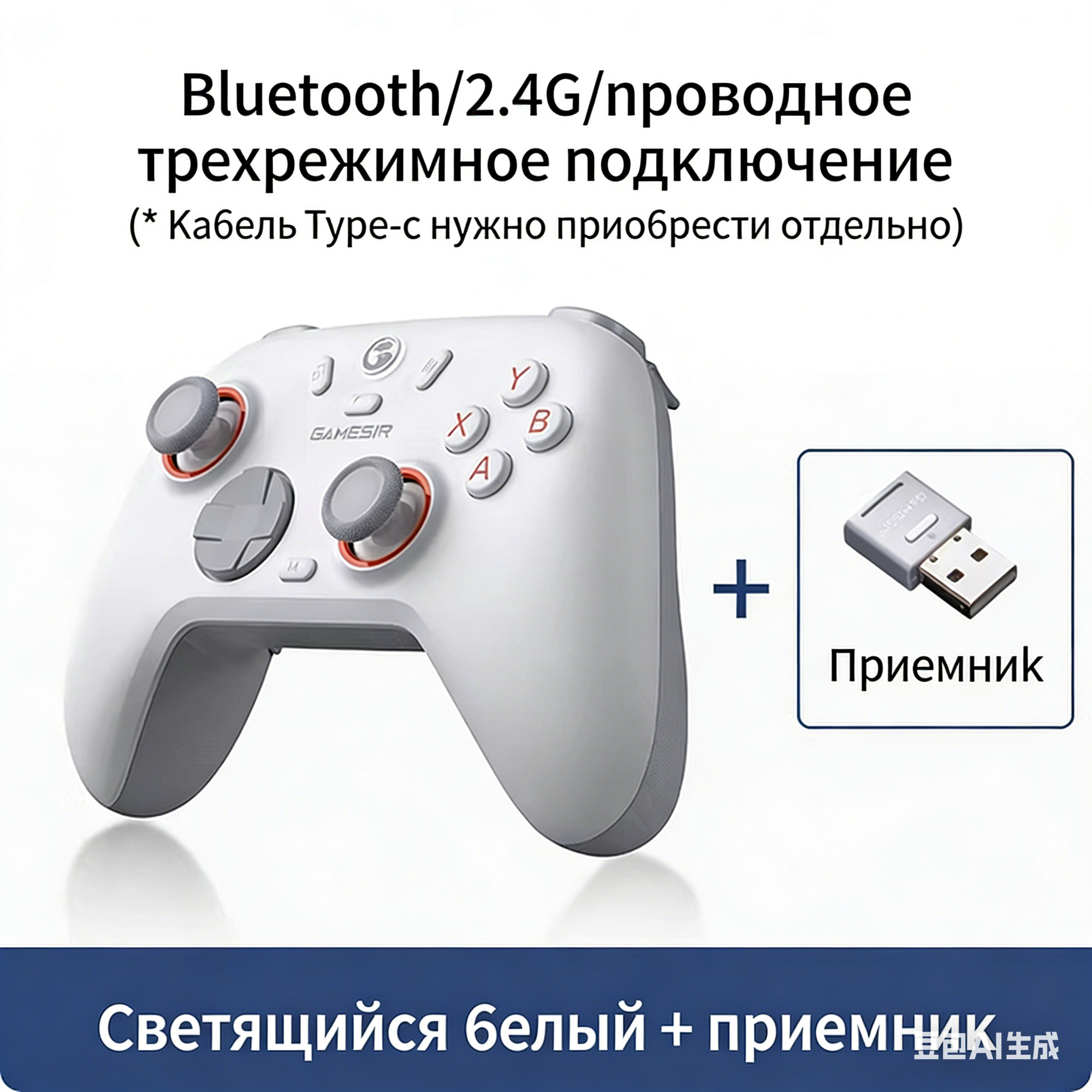 Беспроводной геймпад PC компьютер Steam Holl Xbox режим Bluetooth Поддержка switch2