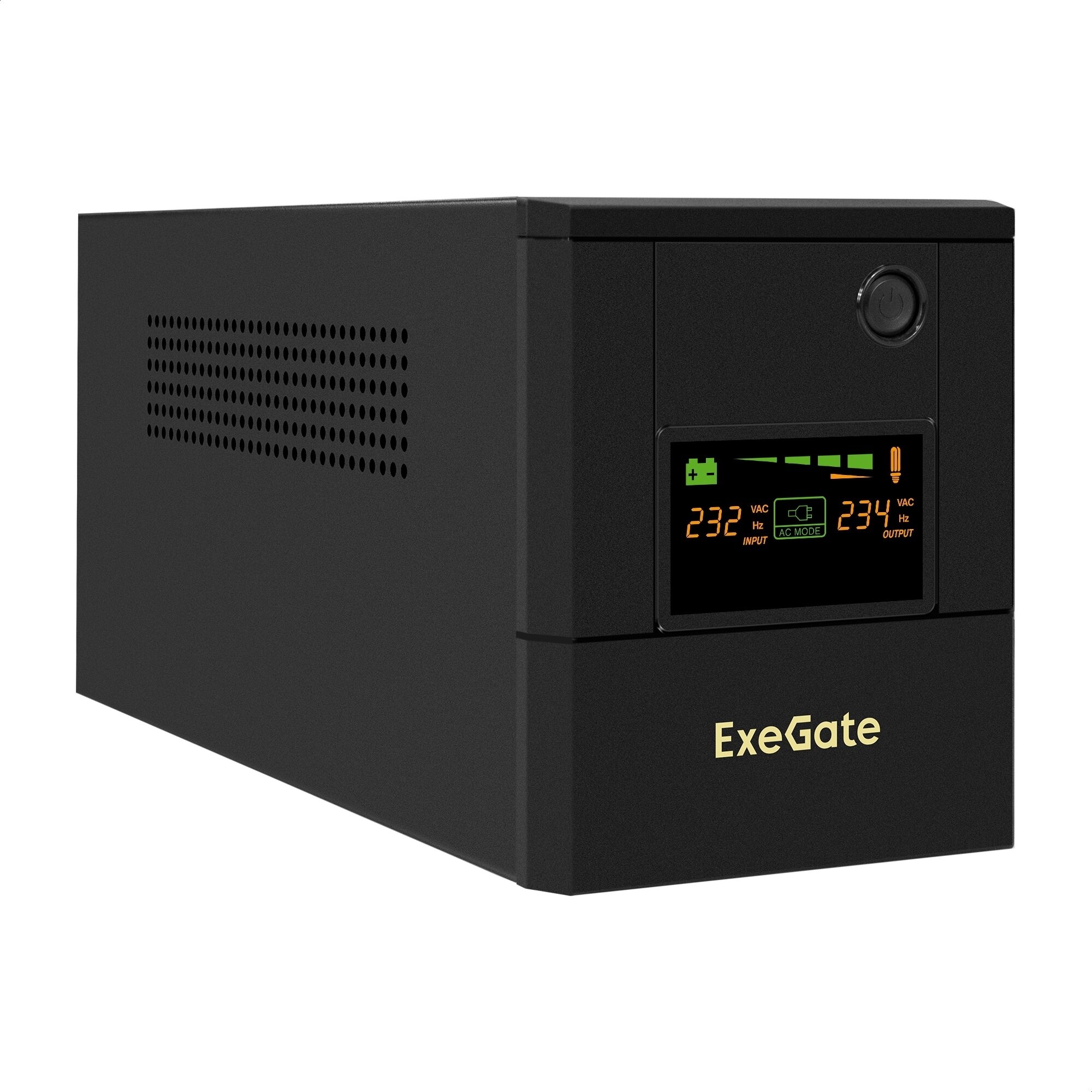 Источник бесперебойного питания ExeGate Smart LB-2000. LCD. AVR.8C13 (2000VA/1200W, цветной LCD, AVR, 8*C13, батарея 12V 9Ah - 2 шт, металлический корпус, Black)