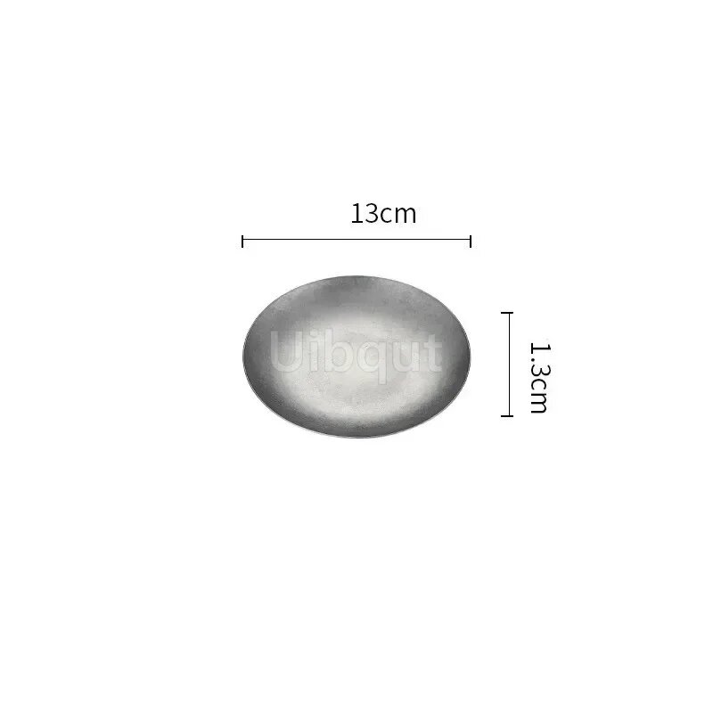 304 винтажная металлическая обеденная тарелка в индустриальном стиле из нержавеющей стали, уличные тарелки для кемпинга в западном стиле, французский ресторан, костяное блюдо 13cm
