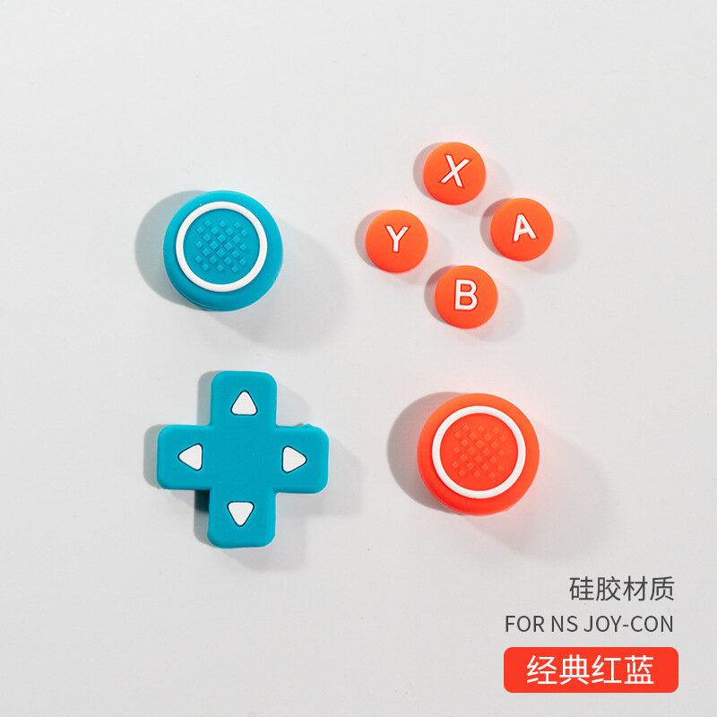 Силиконовые наклейки на кнопки Nintendo Switch/OLED, колпачки для джойстика NS, колпачки для перекрестных клавиш, аксессуары для игровой консоли