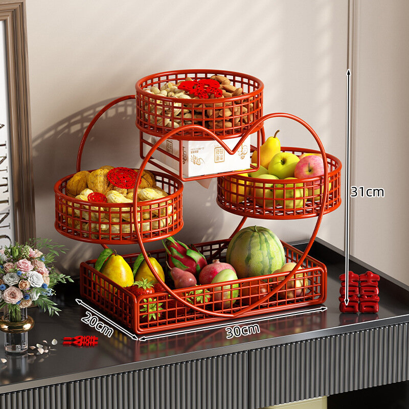 Фруктовая тарелка для гостиной, чайный столик, домашняя фруктовая тарелка, многоярусная стойка для хранения фруктов, тарелка для закусок, изысканная высококачественная корзина для хранения