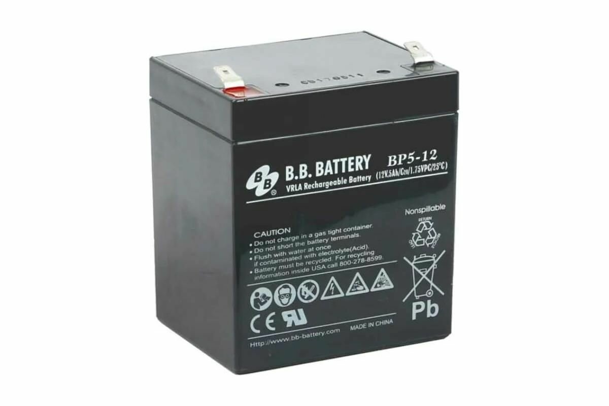 Аккумулятор B.B.Battery 12 В, емкость 5 Ач, свинцово-кислотный