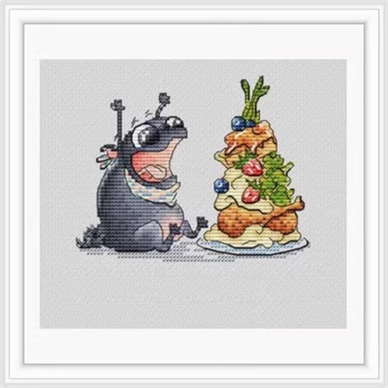 Набор для вышивки крестом XIUSPRING 100% хлопок Черный, ZZ9076-A, 18ct white