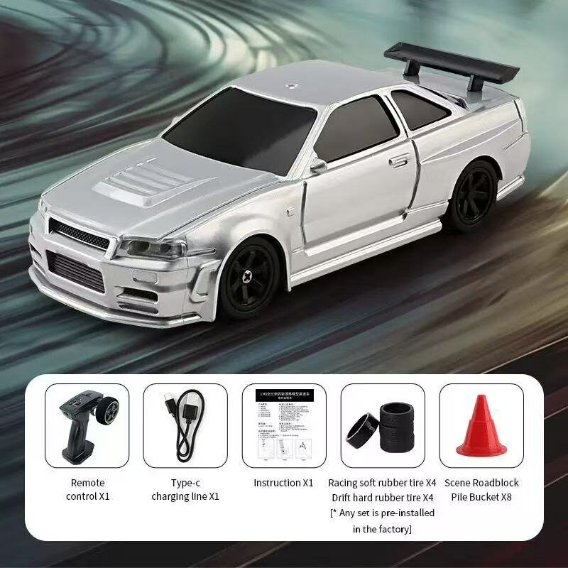 Радиоуправляемый дрифт-кар RC 1/43, silvery