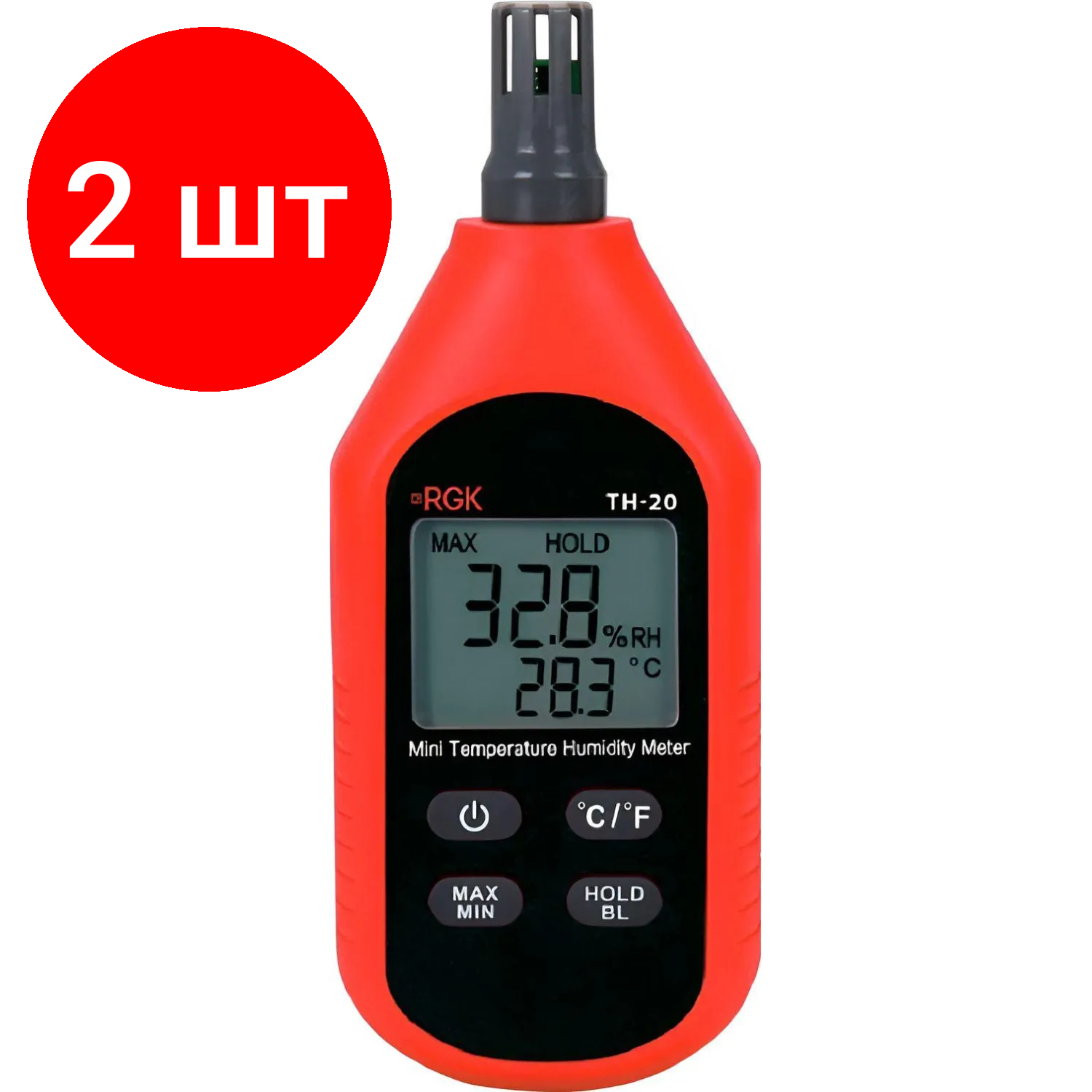 Комплект 2 штук, Термогигрометр RGK TH-20 (776486)