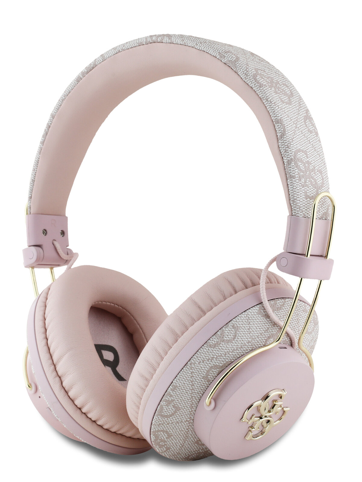 Беспроводные накладные наушники Guess, с шумоподавлением микрофона ENC, разъем Mini jack 3.5мм, Bluetooth 5.3, розовый