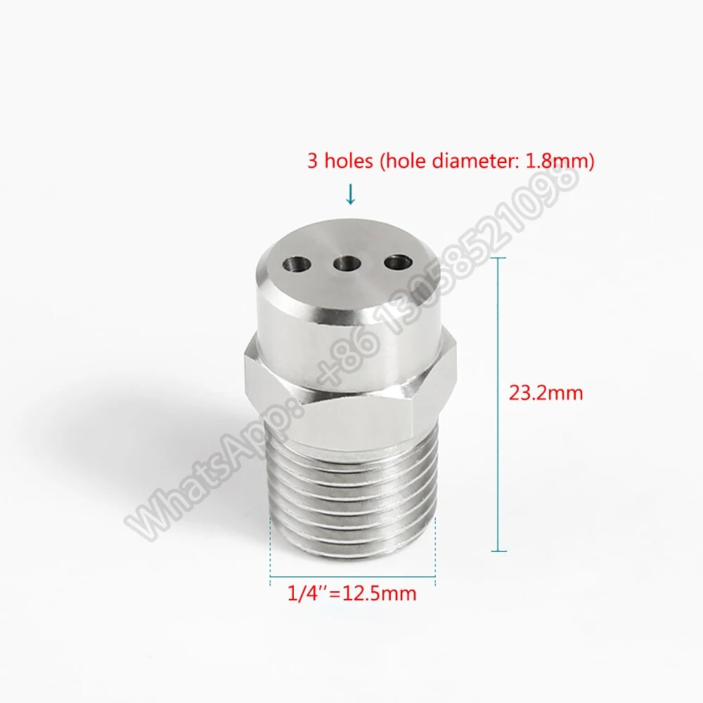 Форсунка для мойки высокого давления, 1/4 inch, 3 holes, нержавеющая сталь