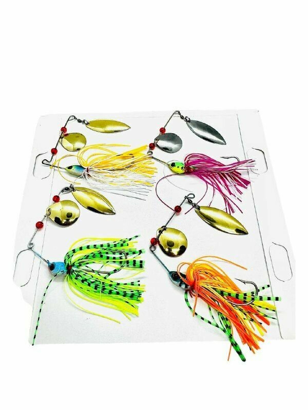 Блесна спиннербейт незацепляйка на щуку набор 4 шт; Незацепляйки на окуня 15 грамм