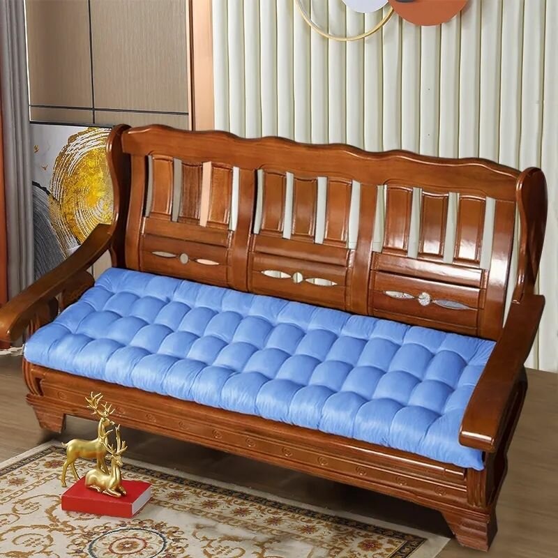 Осенне-зимний утолщенный 8cm нескользящий универсальный диван, длинная подушка для стула, старый стиль, трехместный, одноместный, красный деревянный диван