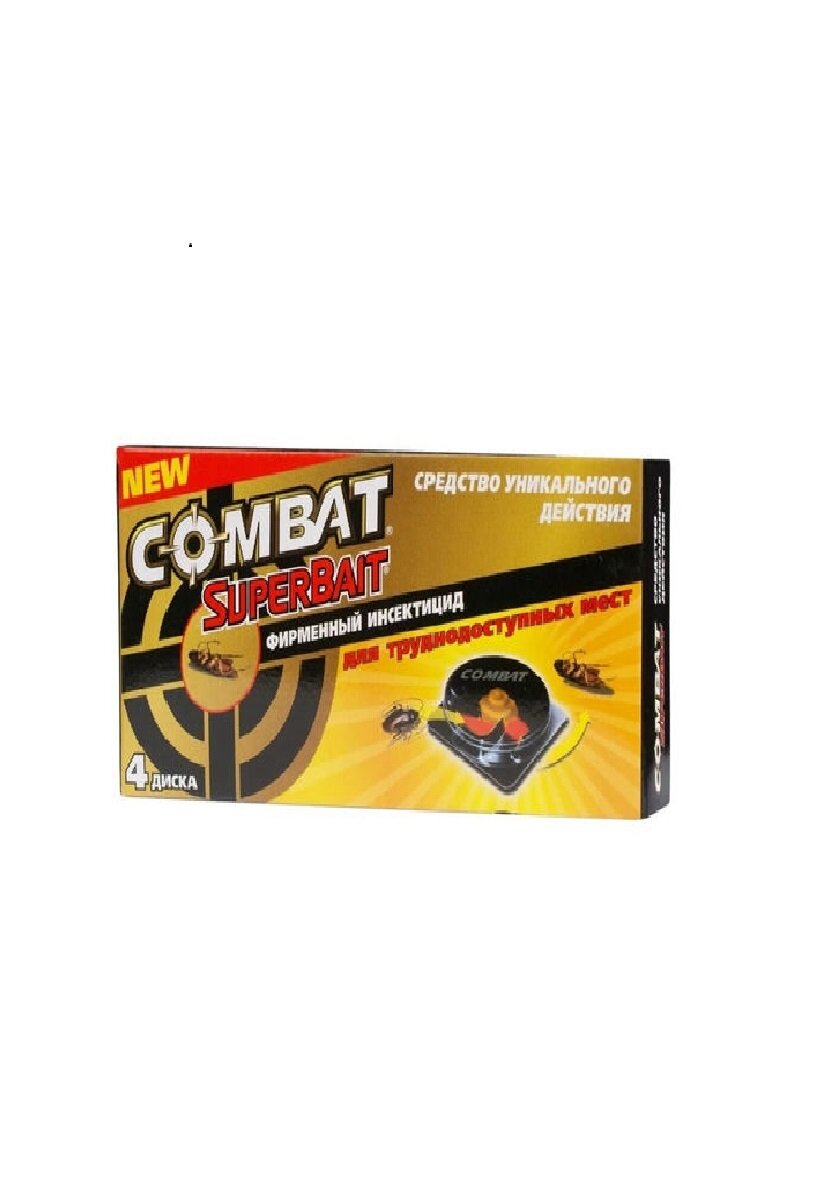 Средство от тараканов Combat, с приманкой "Superbait", по 4шт, 2 упак