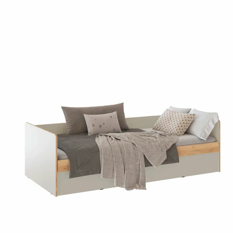 Кровать Асцелла 0,9 с подъёмным механизмом кашемир/дуб крафт золотой (600х2032х935) тэкс