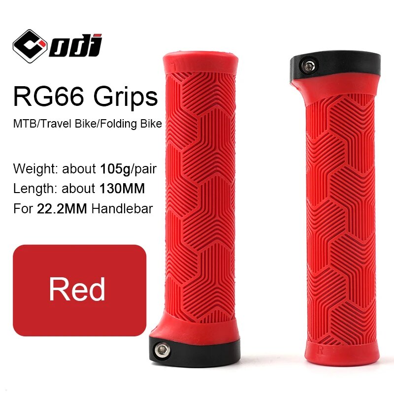 ODI RG66 Ручки для руля велосипеда 22.2 мм черные Красный, RG66-Red