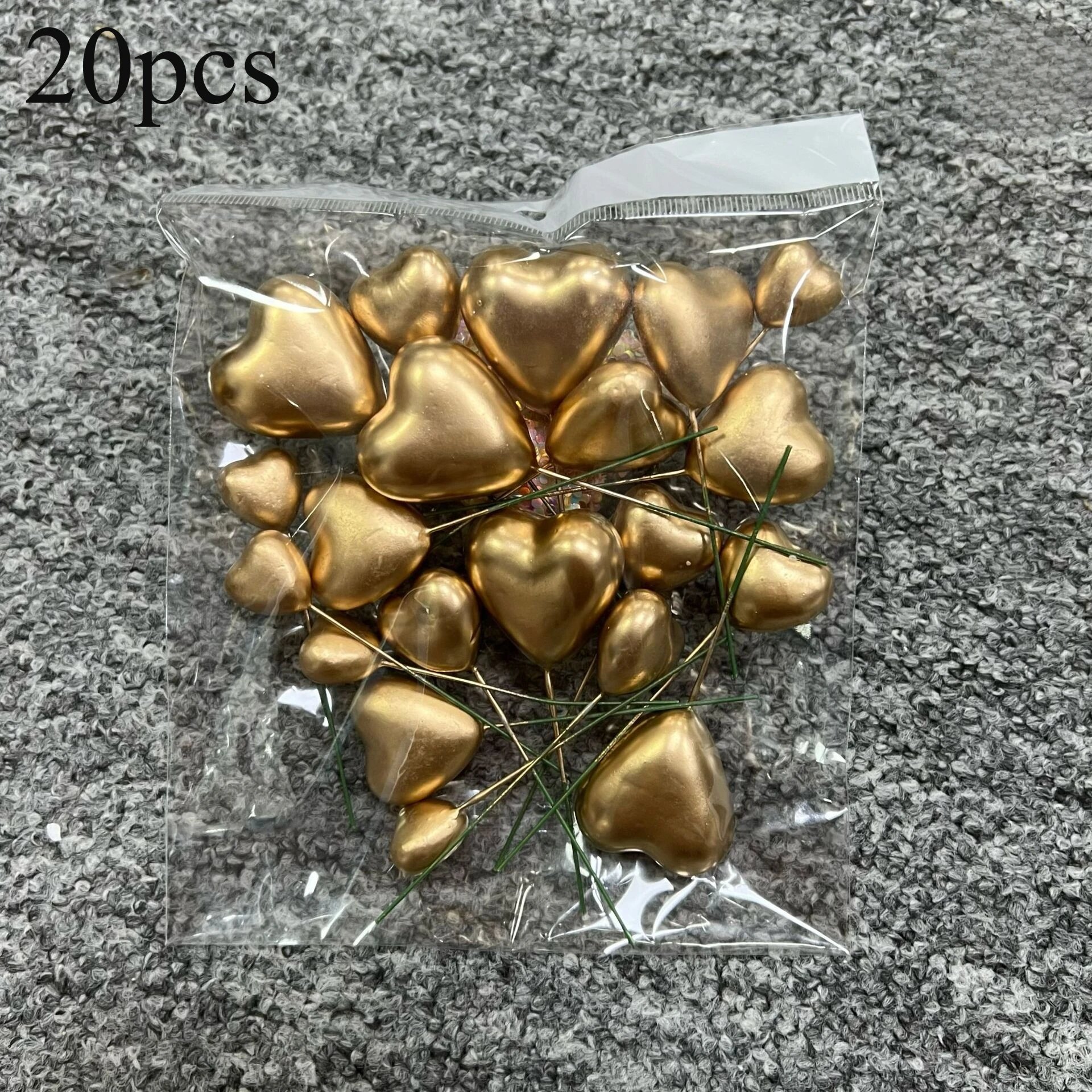 Набор декоративных флажков из пенобумаги для торта 20pcs gold