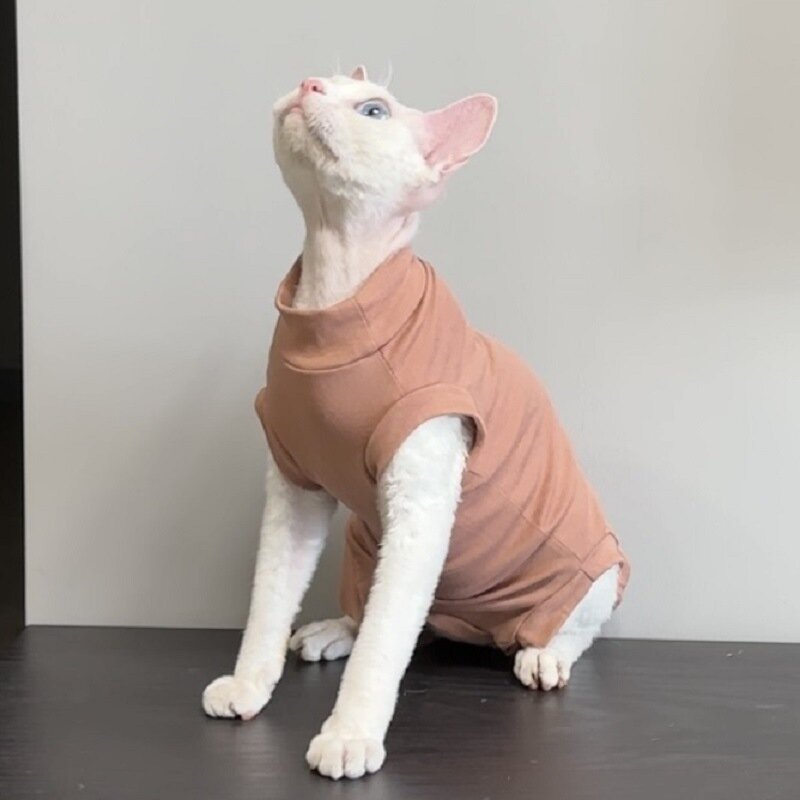 Одежда для безволосых кошек на осень и зиму, защитная базовая рубашка для сфинксов и диверексов