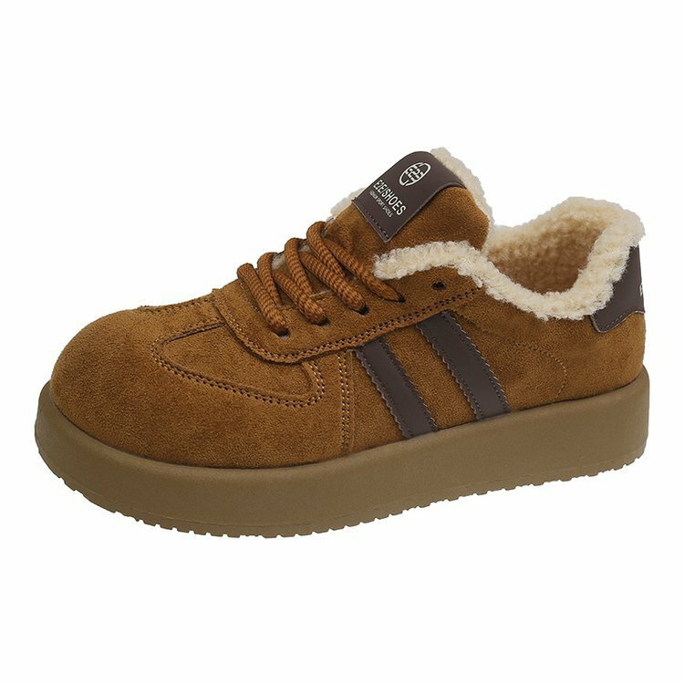 ВесКеды ИзнСтой AIS Кроссовки Женщины Осень Зима Флис Нескользкий Теплый Связка Низкий каблук/Brown