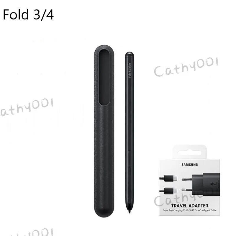 Стилус для телефона Электронное перо S Pen Fold Edition для Samsung Galaxy Z Fold 3/4 5G, черный(EJ-PF926)+25W EP-TA800, комплект в черном или белом цвете