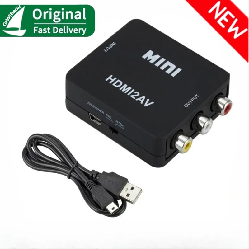 GRWIBEOU HDMI к RCA Адаптер 1080P Black