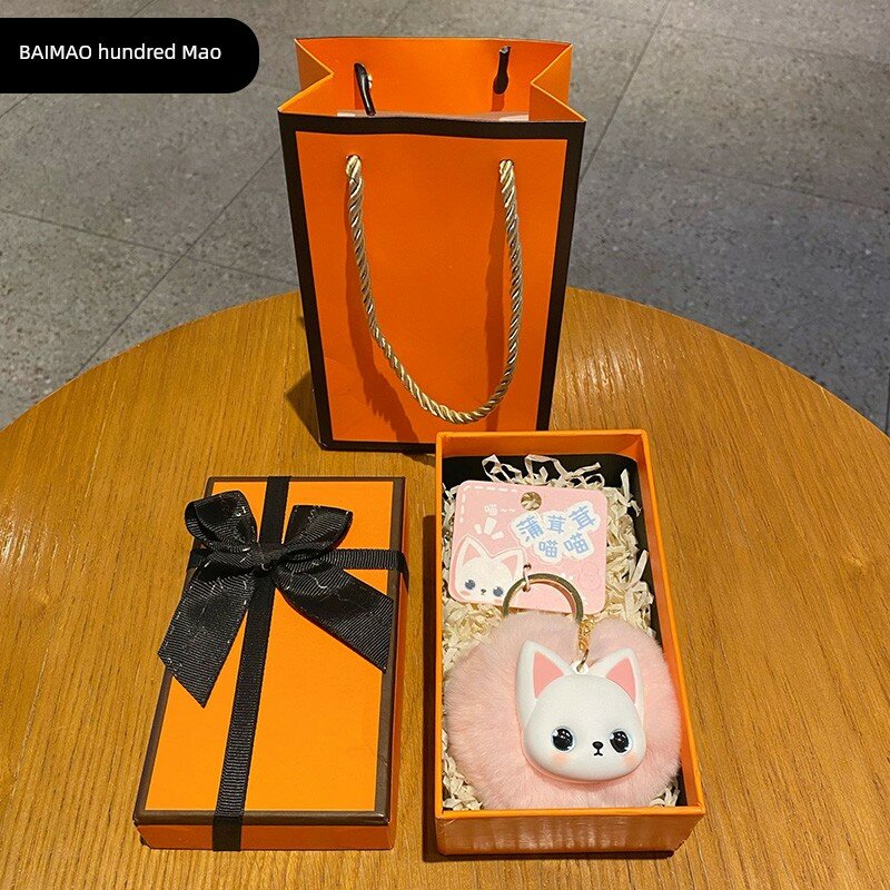 Новый плюшевый брелок-кошечка 2025 года для девочек, изысканный декор для рюкзака, подарок Немецкая кошка (оранжевая