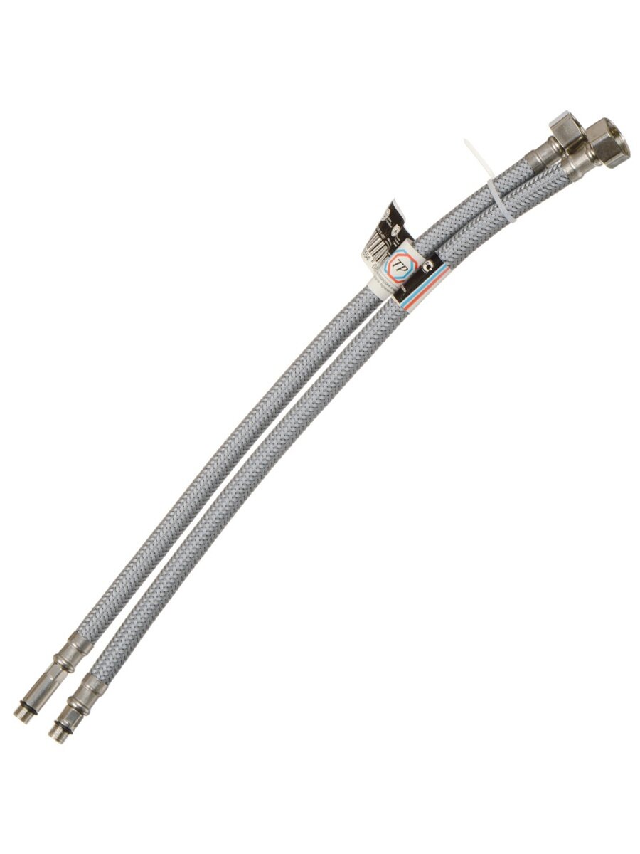 Подводка для смесителя гибкая нерж. с удлиненным штуцером 80см ТР (пара)