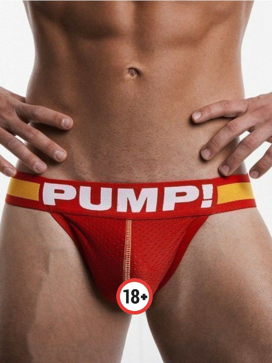 Мужские трусы джоки красные Pump Red Jock H115 нейлон XL (50)