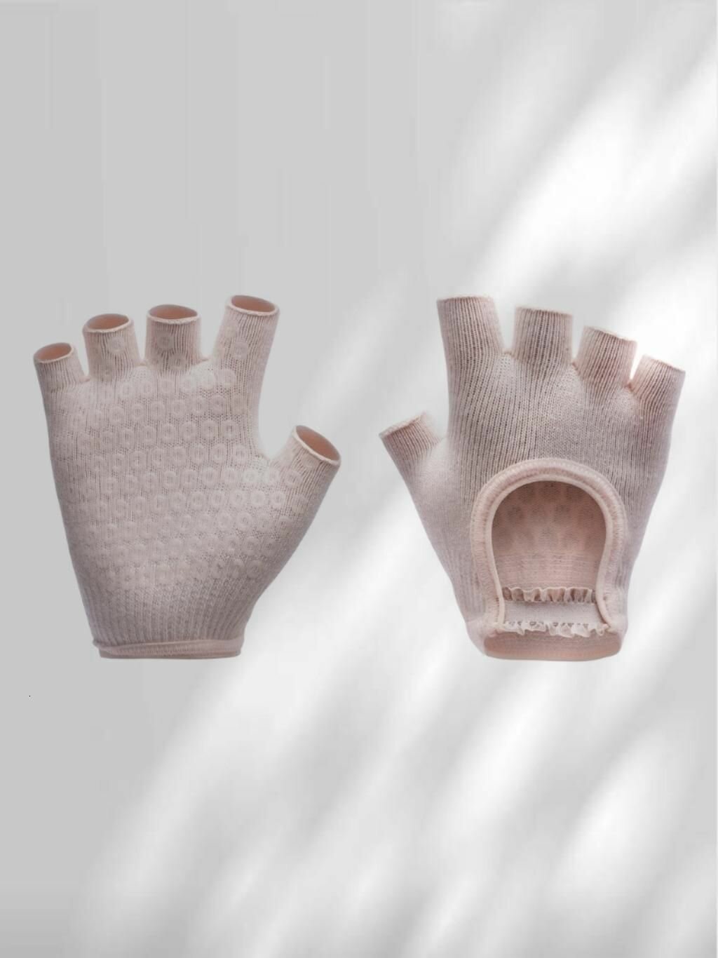 Спортивные перчатки, полупальцевые, Бежевый