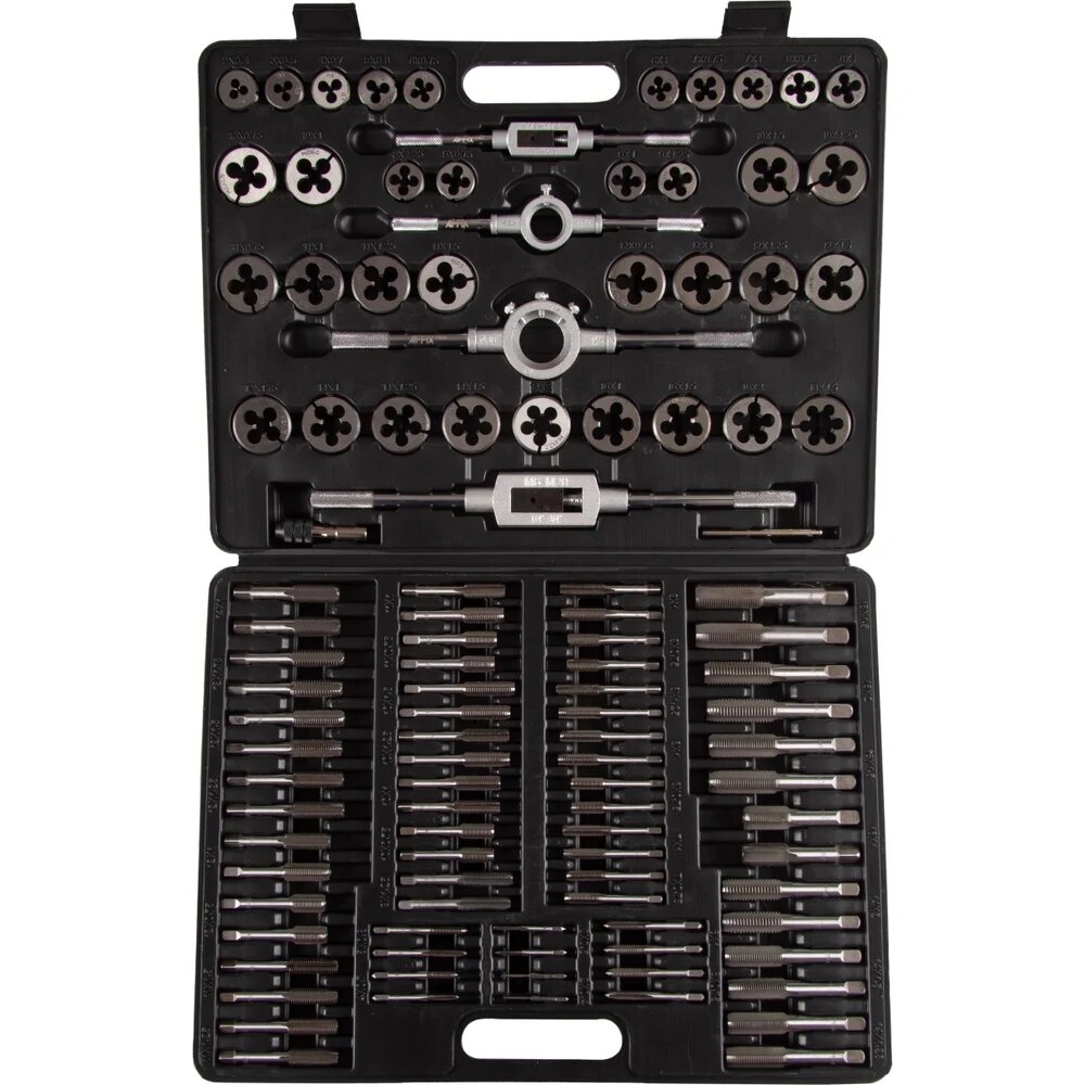 Набор метчиков и плашек AFFIX SK-5 M2-M18, кейс, AF35100110C, резьбонарезный инструмент из стали SK-5, для правой резьбы