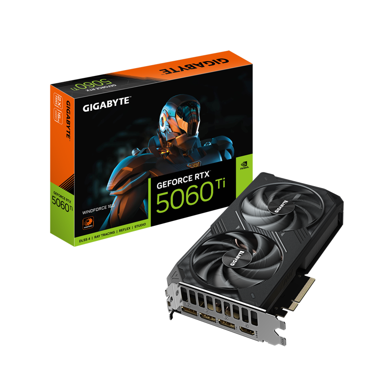 Видеокарта Gigabyte GeForce RTX 5060 Ti WINDFORCE 16G (GV-N506TWF2-16GD)