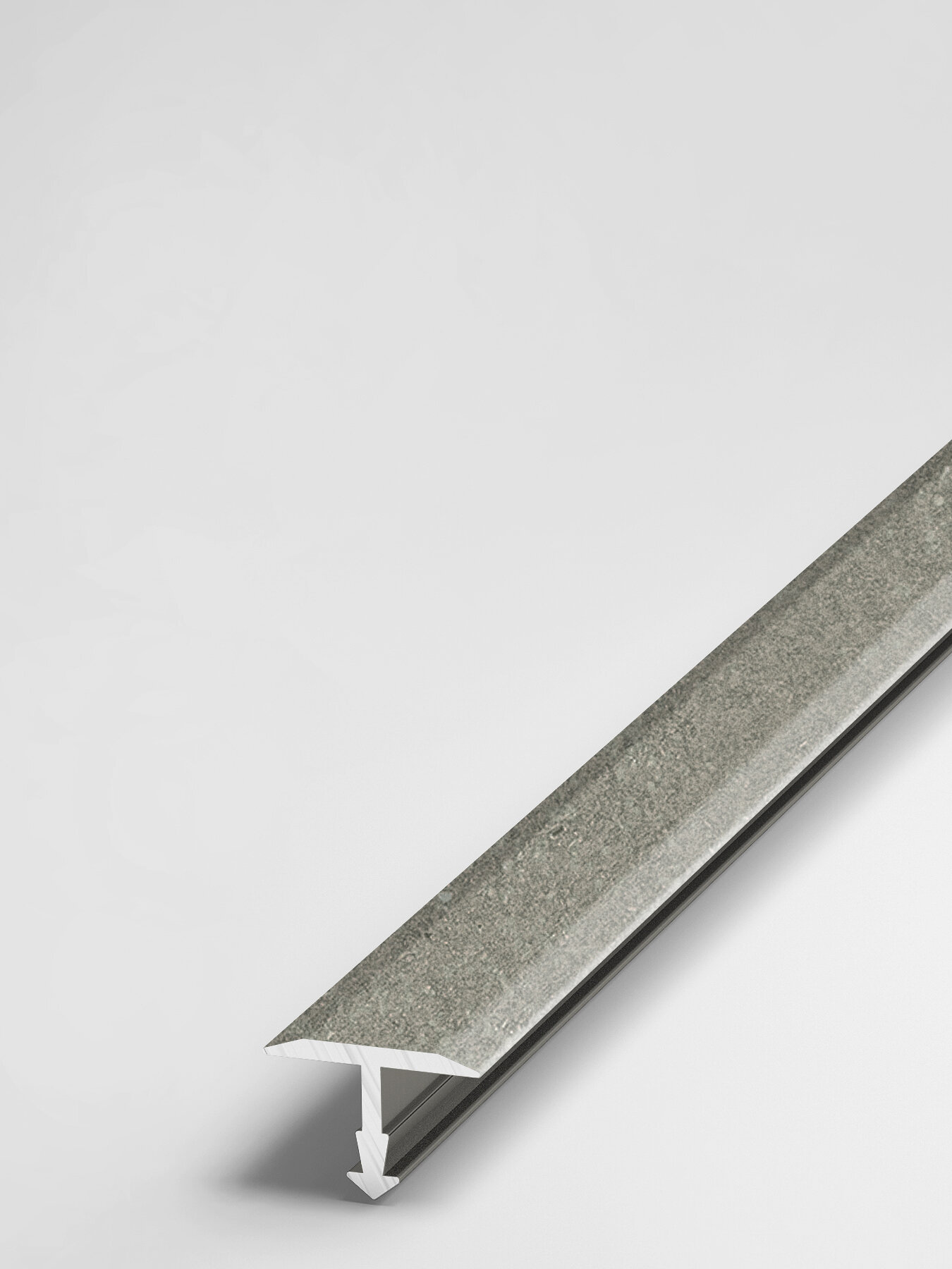 Порожек для напольного покрытия Т-образный профиль алюминиевый ПС09 декор бетон классик 055