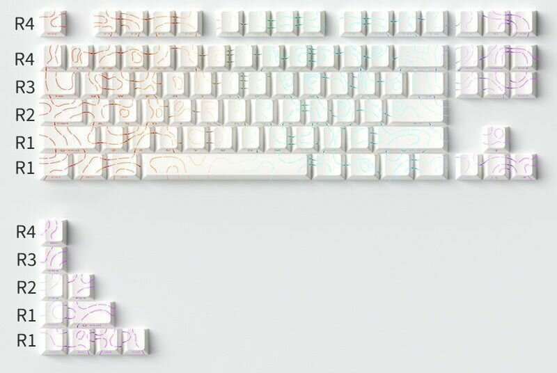 Кейкапы 4.0 для механической клавиатуры, 97шт, Контур белый