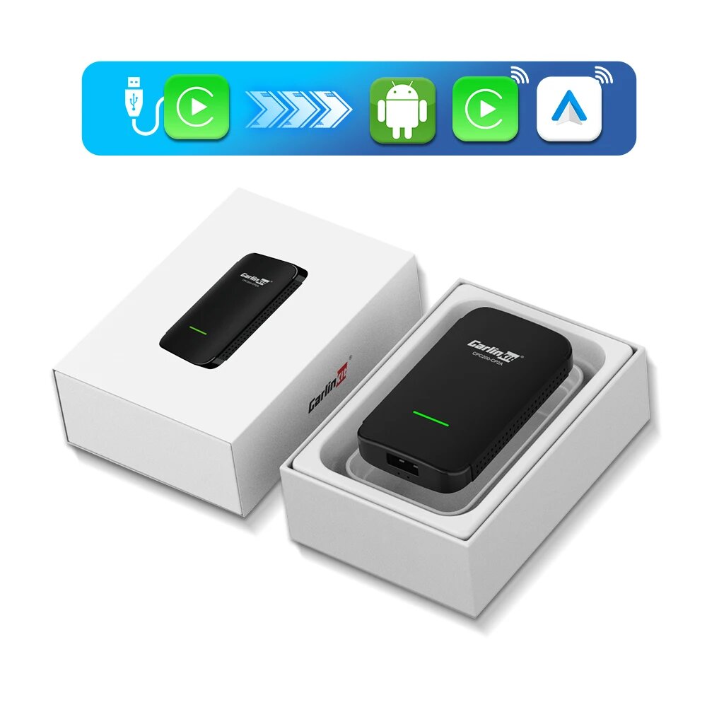 CarlinKit CP2A Pro Android 12 TV Box 2GB + 16GB С Беспроводным CarPlay И Android Auto, Smart AI Box Для YouTube И Netflix