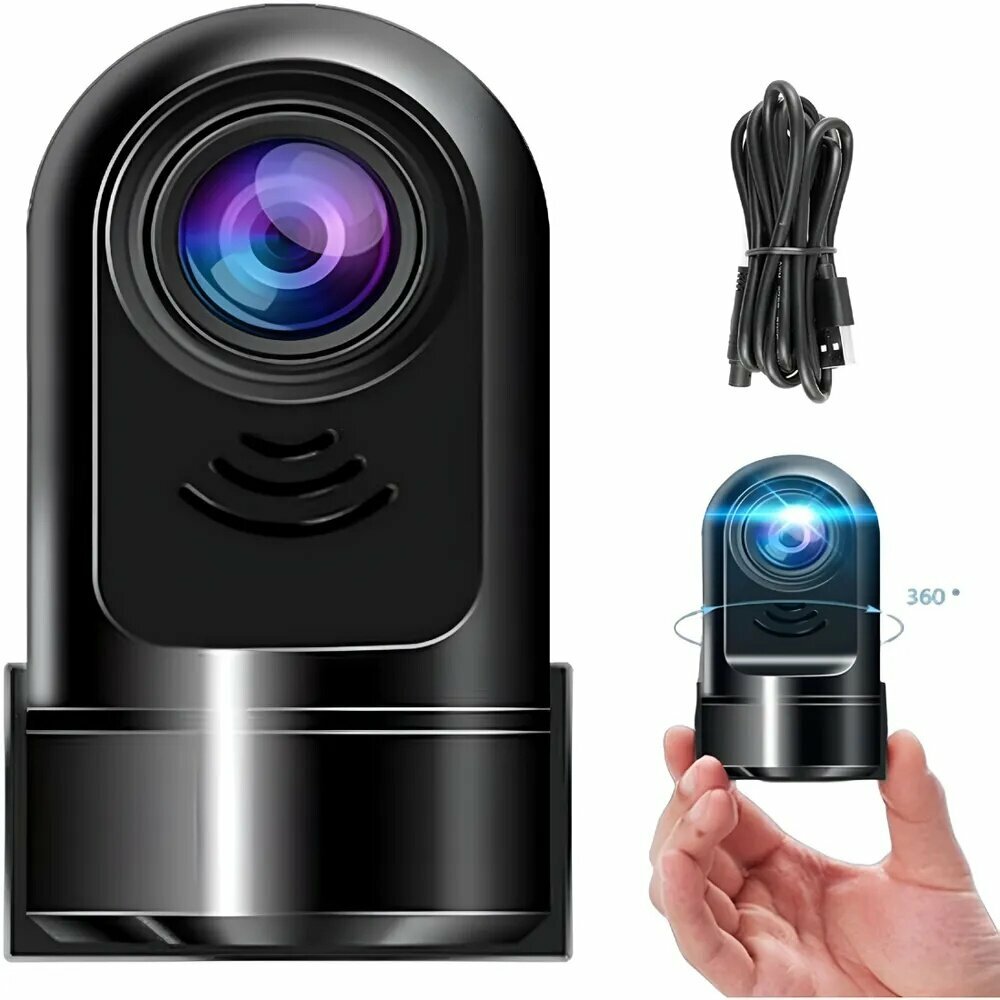 GJX 1080p HD 360 Вращающаяся Мини Dashcam, Камера для Передней и Задней Части, Видеорегистратор для Android, 24ч Режим Парковки