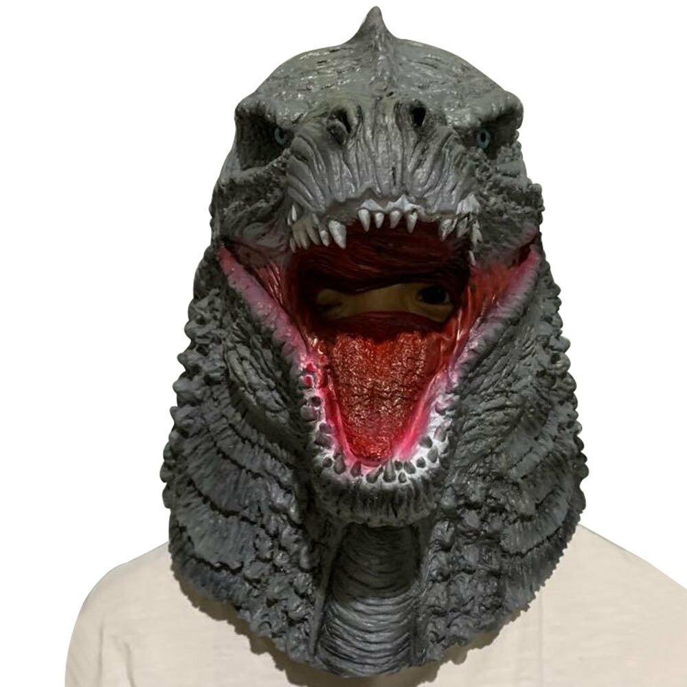 2026 Серая маска Годзиллы, головной убор динозавра, латексная маска животного, карнавальная маска, головной убор для фестивалей и вечеринок, реквизит для фильмов