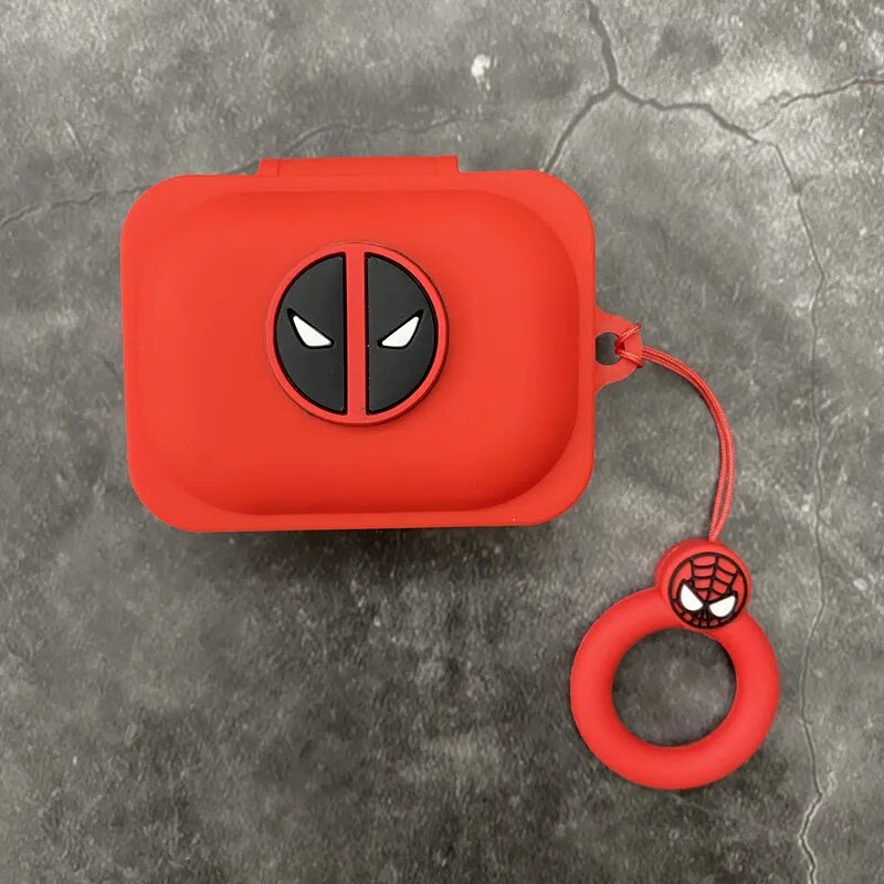 Чехол для наушников с рисунком Marvel Deadpool для ушей (A), силиконовые беспроводные наушники, зарядное устройство, защитный чехол с брелоком