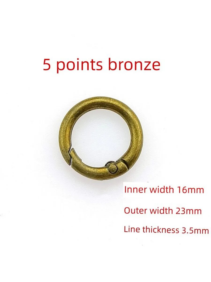 Бронзовое кольцо с пружиной 5 точек, проволока 3.5