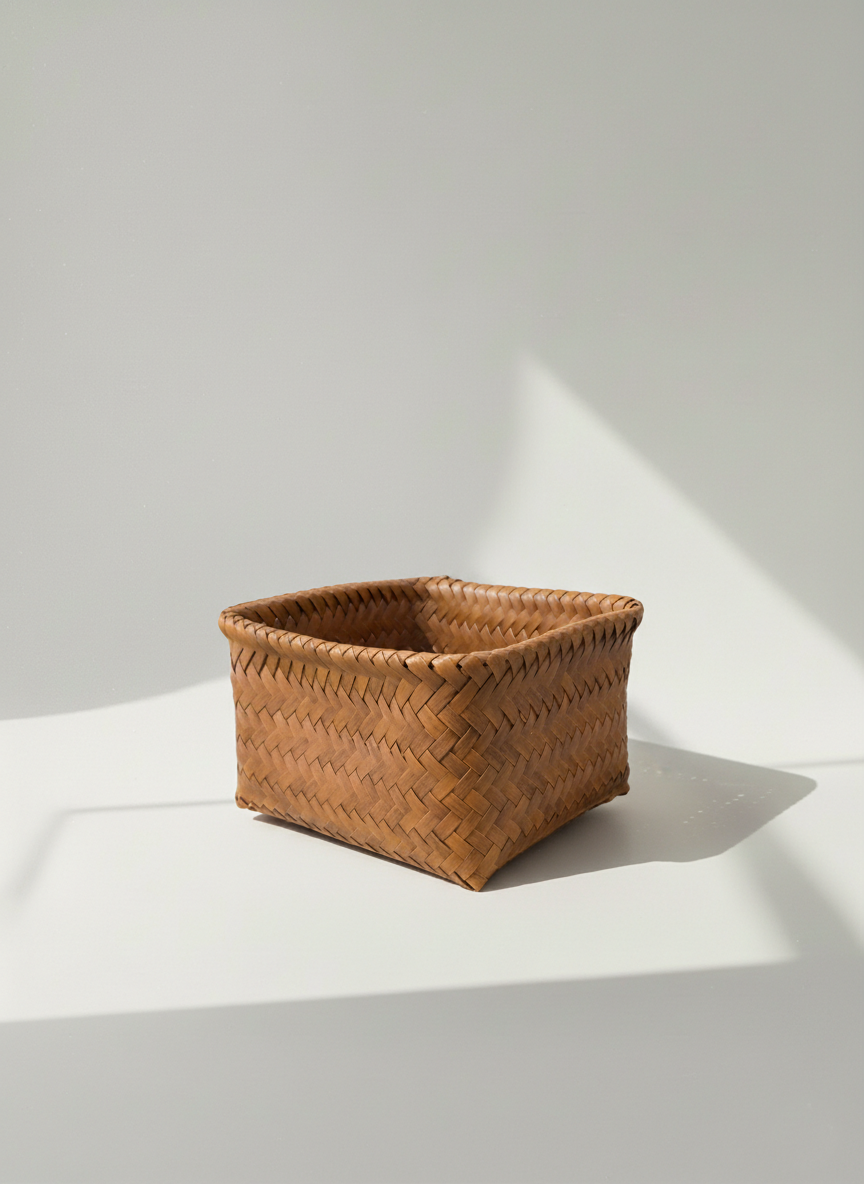 Корзина органайзер, плетеная, для хранения, для белья, для игрушек, коричневая, без ручек 25x25x15см 1шт