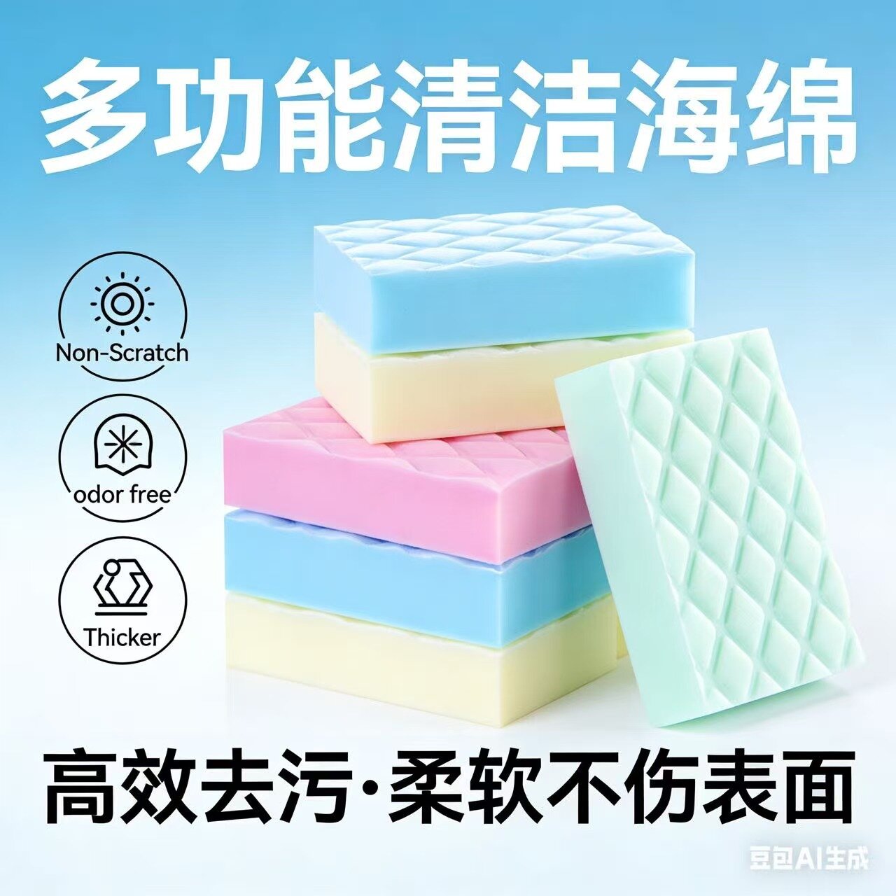 Высокоплотный двойной компрессионный нано-спонж, волшебный ластик, кухонный чистящий артефакт, для мытья посуды и чистки салона автомобиля, прочный блок спонжа