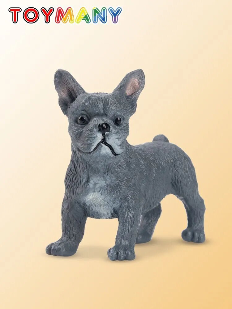 Toymany Фигурка домашнего животного, стоящего щенка французского бульдога, игрушка для детей, 2.1x4.4x3.8 см