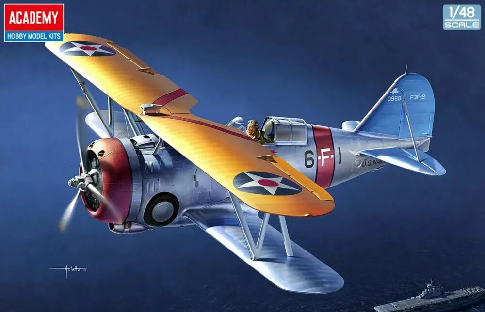 Academy AC12326 1/48 USN F3F-2 VF-6 "FIGHTING SIX" сборная модель самолета