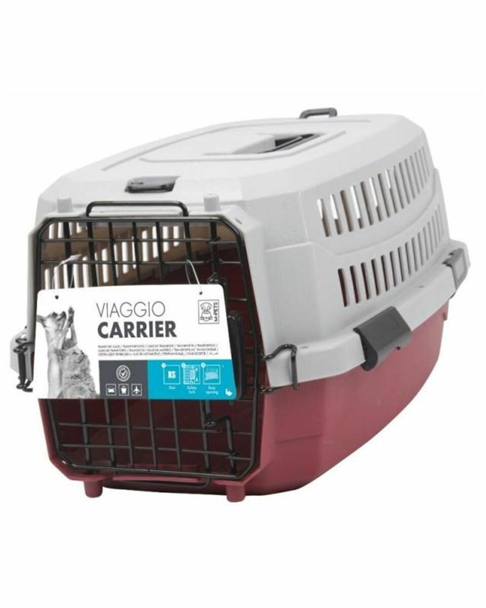 M-PETS Контейнер-переноска XS бордовый с серым 48,3x32x25,2см (<4,5кг)