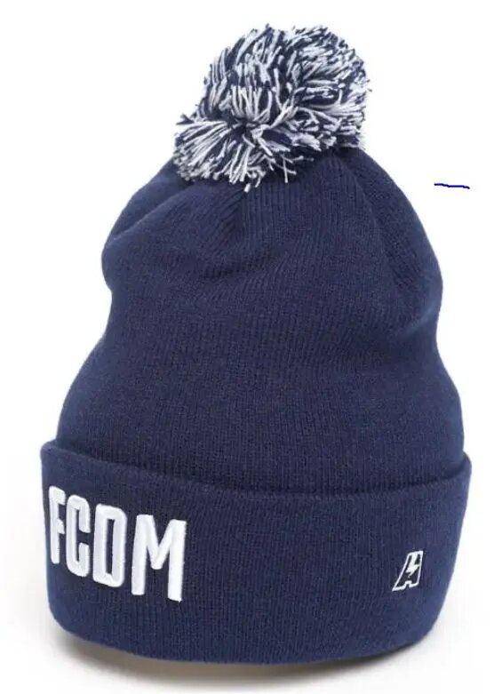 Шапка FCDM с помпоном (темно-синяя)