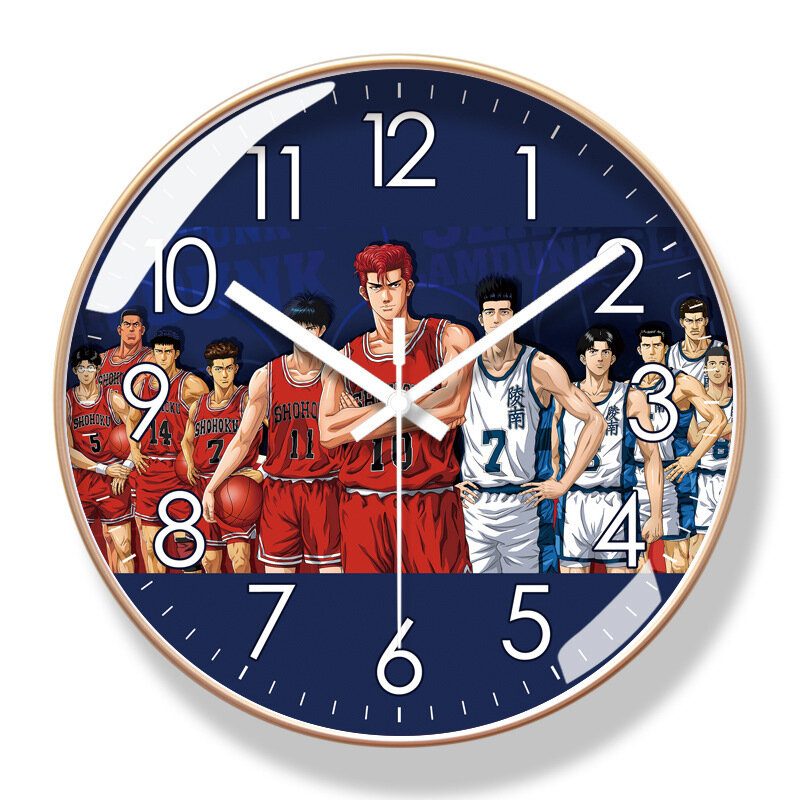 Горячая распродажа8063 Настенные часы для гостиной, часы Slam Dunk, бесшумные часы, настенные часы, современные бесшумные часы с длинным сроком службы батареи, кварцевые часы