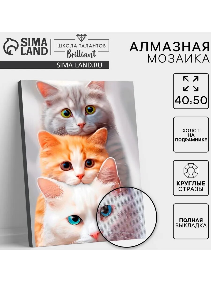 Алмазная мозаика Котята