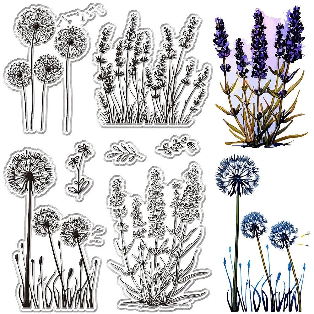 1 шт. Пластиковые штампы для скрапбукинга, фотоальбомов, декоративных открыток, листы со штампами Одуванчик 160x110 мм