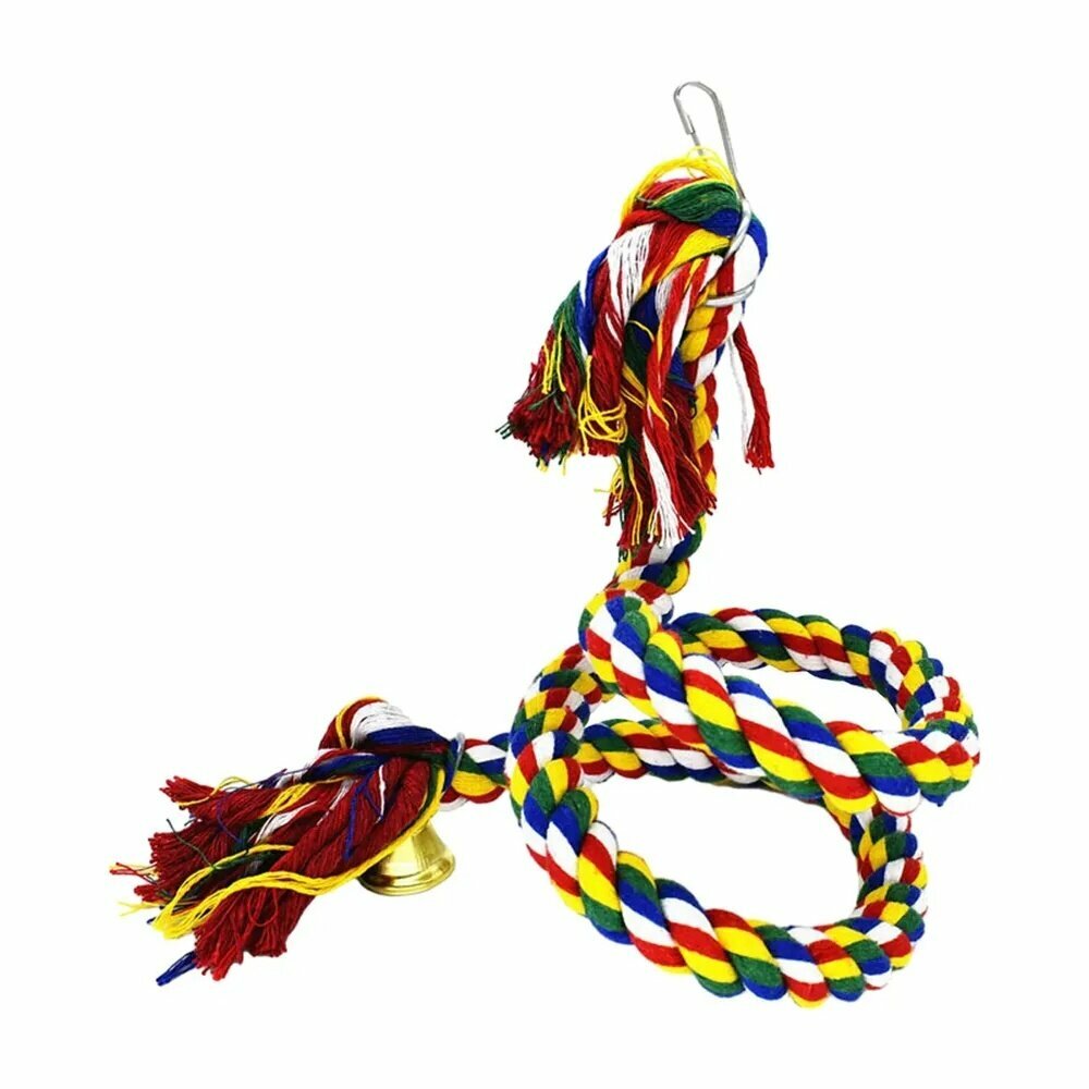 Веревочная жердочка для птиц, спиральная веревка для лазания, для попугаев, волнистых попугайчиков, неразлучников, конуров, 0.5 метра